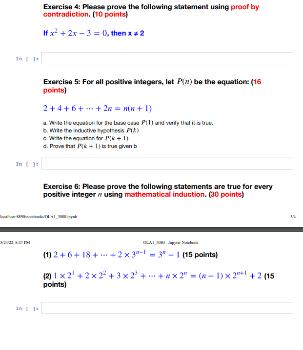 Solved In [ ] Exercise 4: Please prove the following | Chegg.com