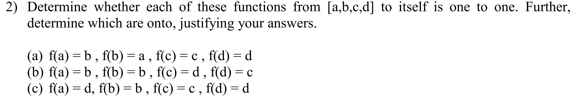 Solved 2) Determine whether each of these functions from | Chegg.com