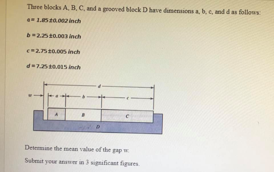 Solved Three blocks A, B, C, and a grooved block D have | Chegg.com