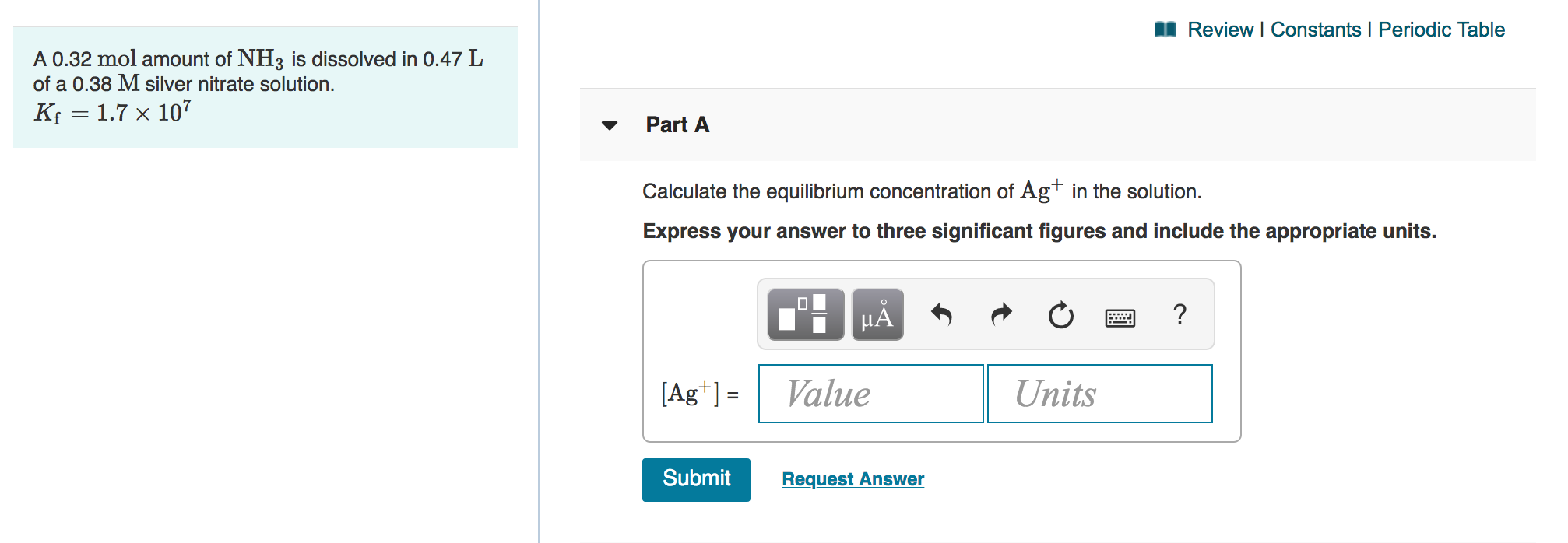 Solved II Review | Constants | Periodic Table A 0.32 mol | Chegg.com