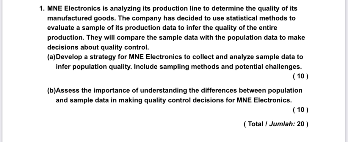 Solved MNE Electronics is analyzing its production line to | Chegg.com