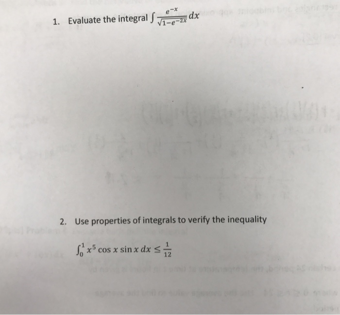 Solved Evaluate the integral integral e^-x/Squareroot 1 - | Chegg.com