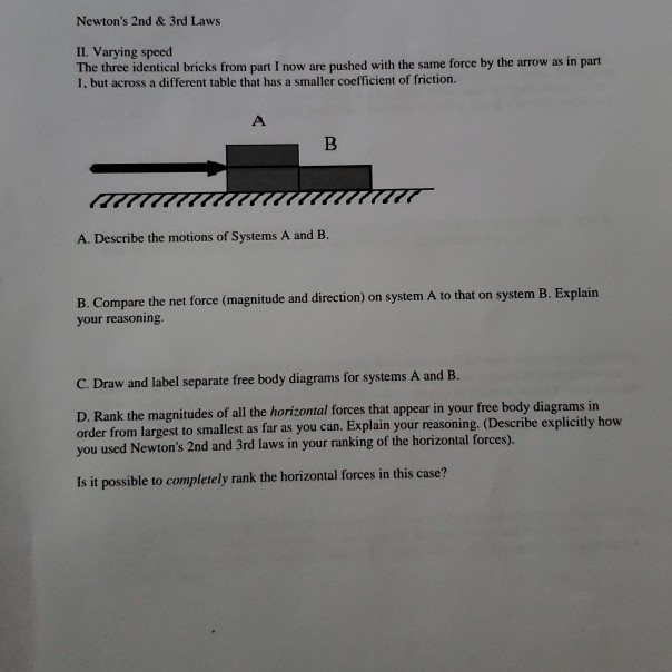 Solved 1. Constant Velocity Three identical bricks are | Chegg.com