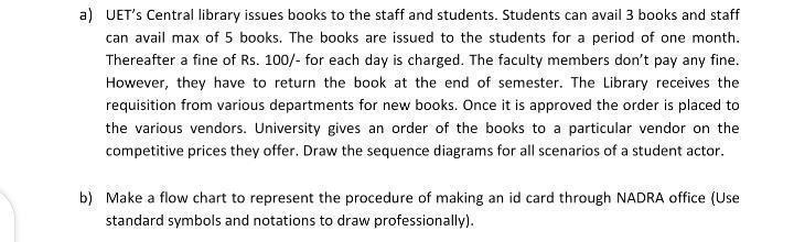 Solved a) UET's Central library issues books to the staff | Chegg.com