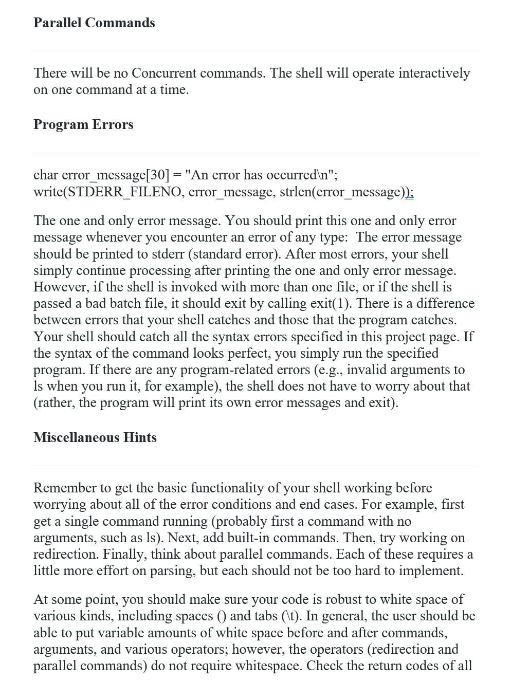 Solved You'll build a simple Unix shell. The shell is the | Chegg.com