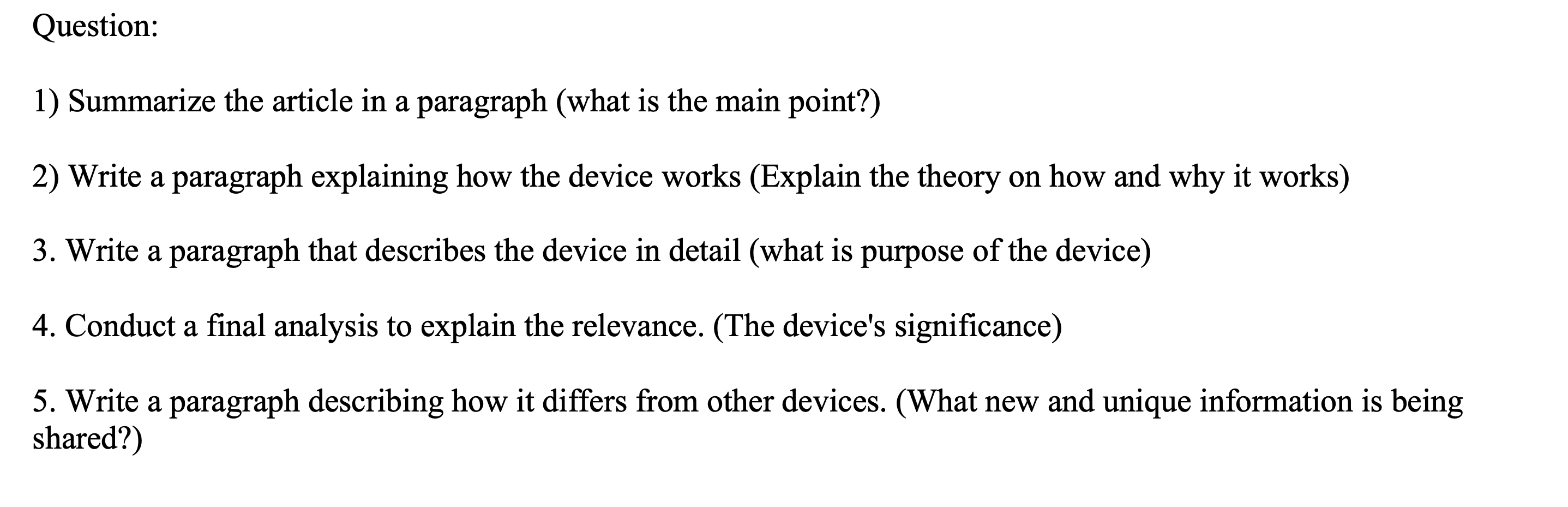 Solved Question: 1) Summarize the article in a paragraph | Chegg.com