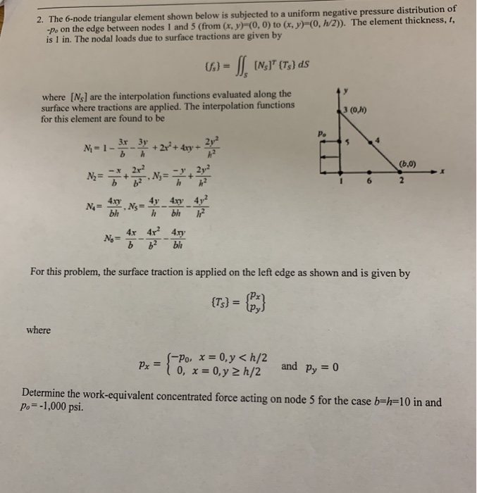 2. The 6-node triangular element shown below is | Chegg.com
