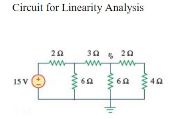 Solved Circuit for Linearity Analysis 3Ω 2Ω ΑΛΛΜ 2Ω + 15 V | Chegg.com