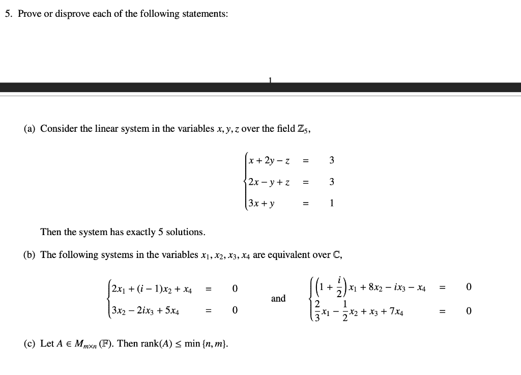 Solved 5. Prove or disprove each of the following | Chegg.com