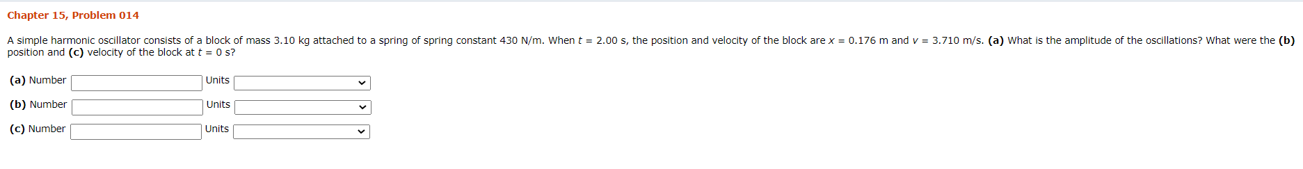 Solved Chapter 15, Problem 014 A simple harmonic oscillator | Chegg.com
