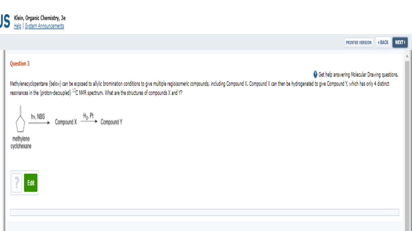 Solved JS Klein, Organic Chemistry, 3e Help System | Chegg.com