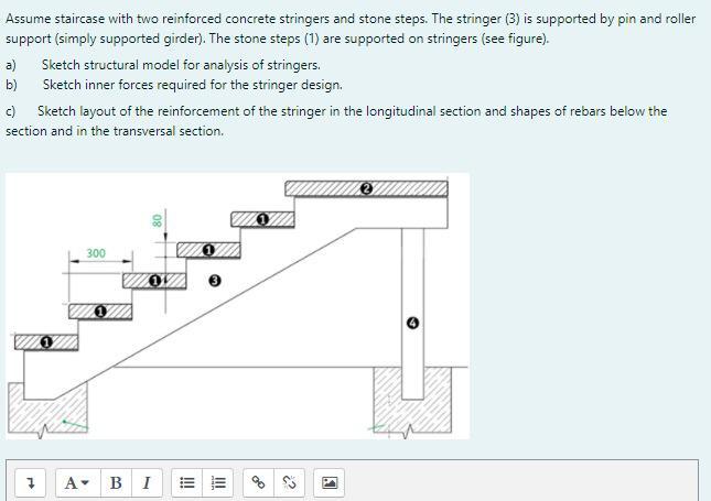 Solved Assume staircase with two reinforced concrete | Chegg.com