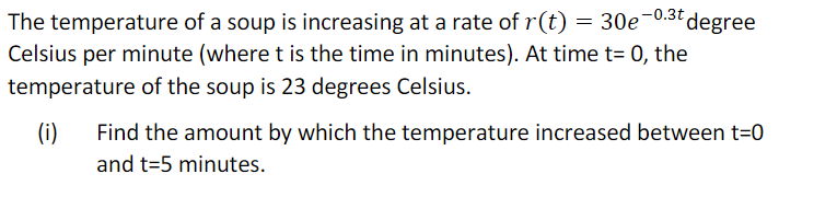 Solved The temperature of a soup is increasing at a rate of | Chegg.com