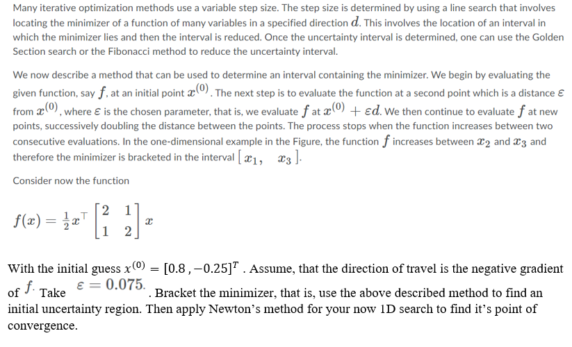 Many iterative optimization methods use a variable | Chegg.com
