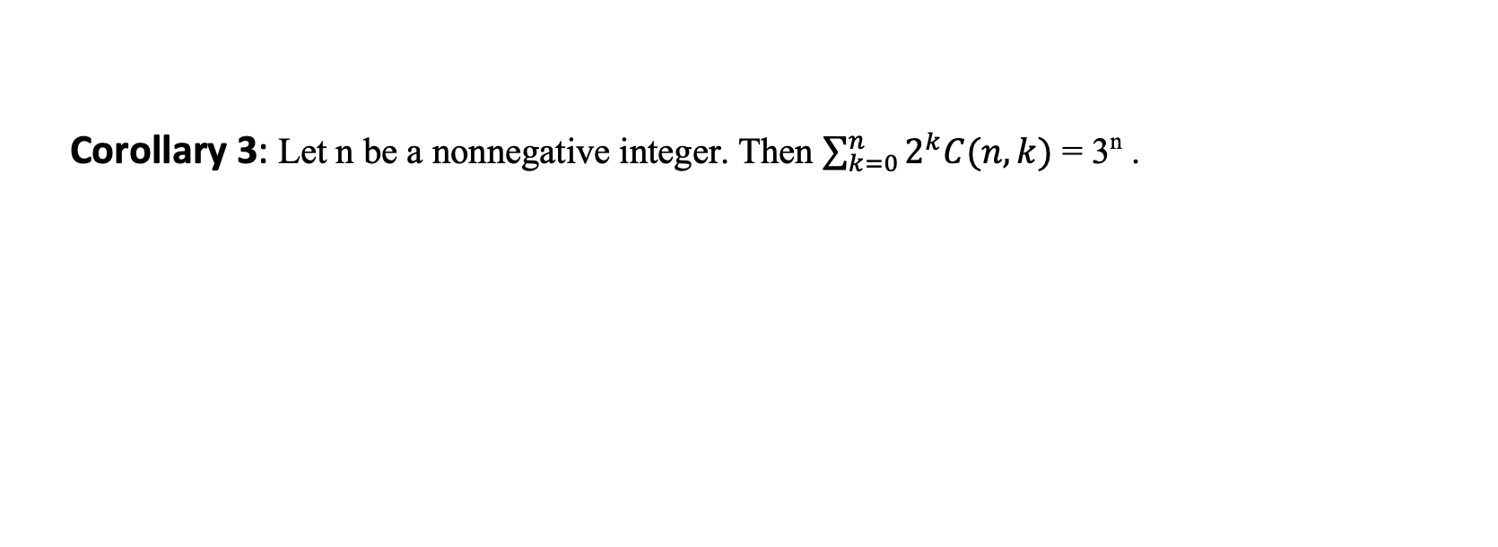 Solved Corollary 3: Let n be a nonnegative integer. Then | Chegg.com Solved Corollary 3: Let n be a nonnegative integer. Then | Chegg.com