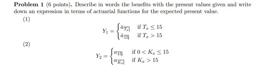 Solved Problem 1 (6 points). Describe in words the benefits | Chegg.com Solved Problem 1 (6 points). Describe in words the benefits | Chegg.com