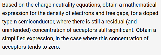 Solved Based on the charge neutrality equations, obtain a | Chegg.com