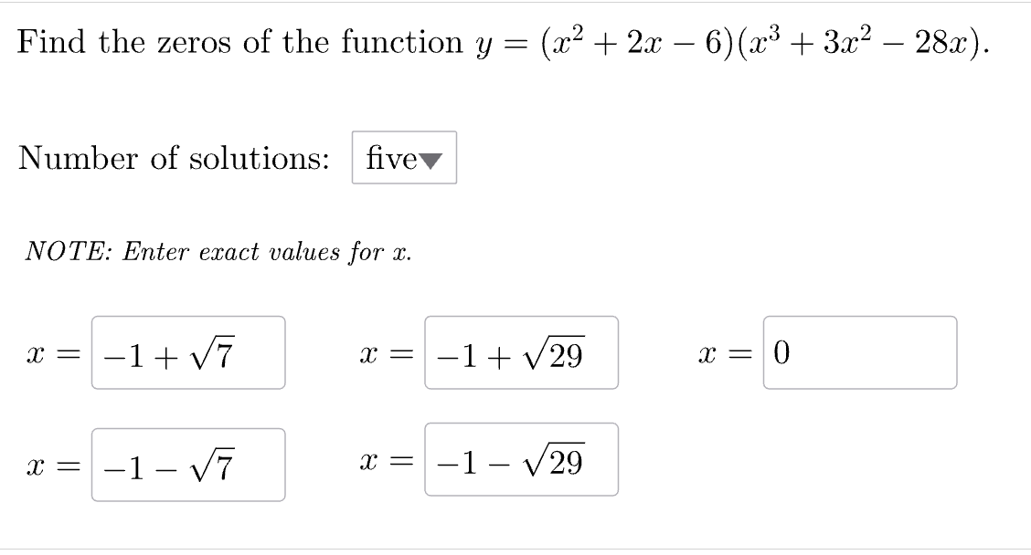 Solved Find the zeros of the function | Chegg.com