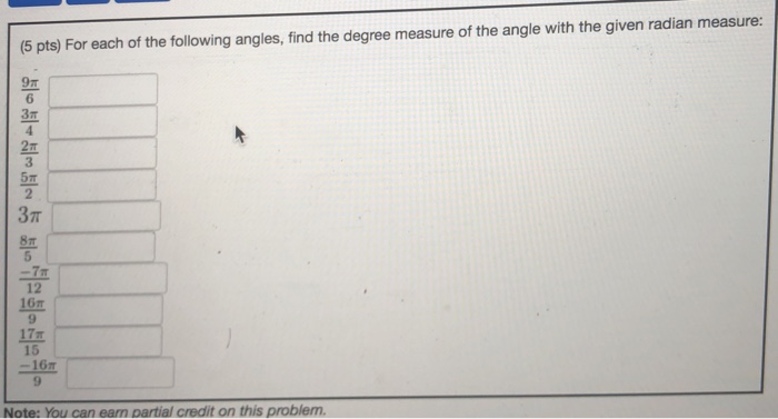Solved (5 pts) For each of the following angles, find the | Chegg.com