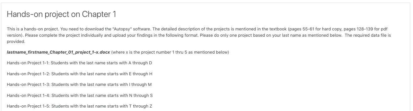 Hands-on project on Chapter 1 This is a hands-on | Chegg.com