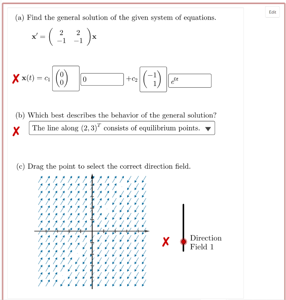 Solved (a) Find the general solution of the given system of | Chegg.com