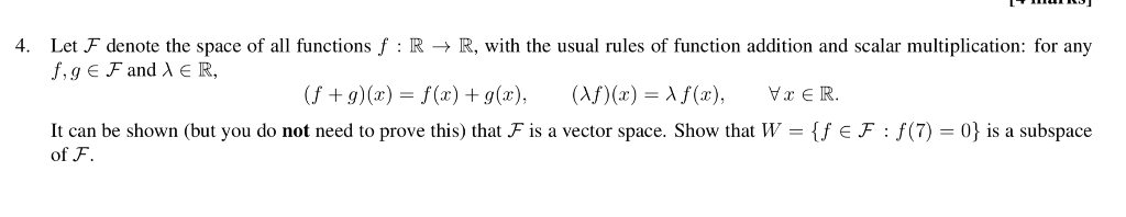 Solved Let F denote the space of all functions f : R → R, | Chegg.com