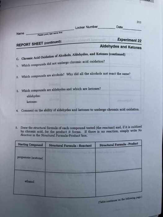 Solved 311 Date Locker Number Name print last name frst | Chegg.com