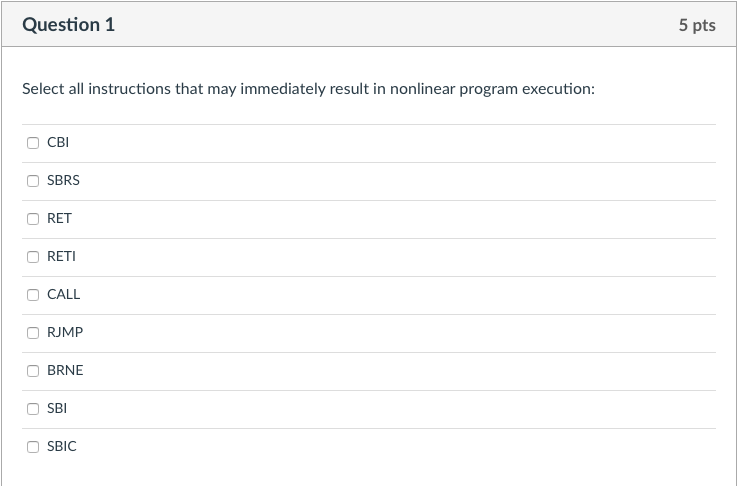 Solved Select all instructions that may immediately result | Chegg.com