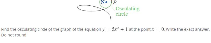 Solved Р Osculating circle Find the osculating circle of the | Chegg.com
