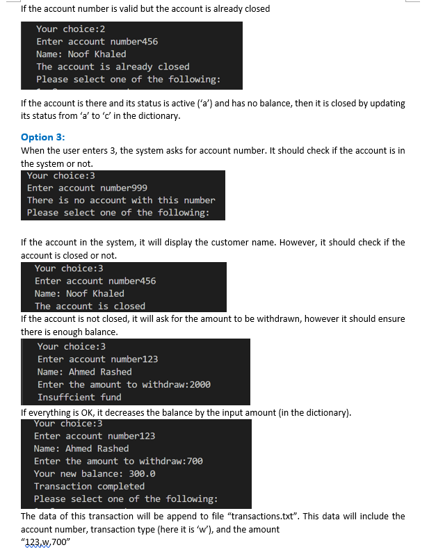 Solved Banking System Assume you are required to develop a | Chegg.com