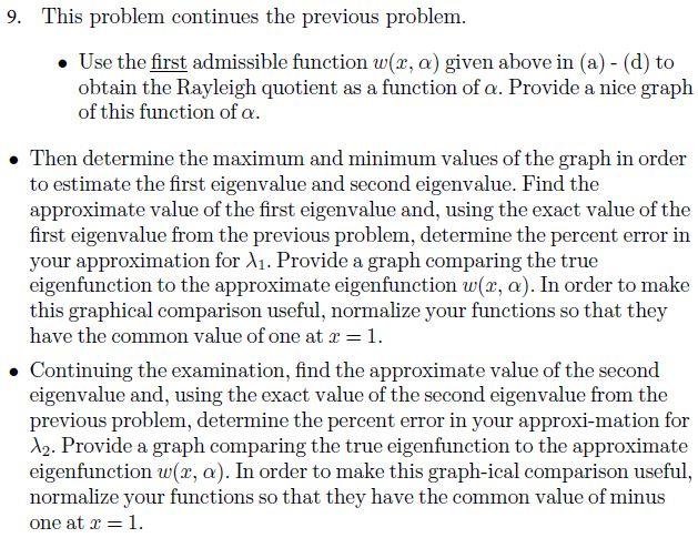 Estimating Eigenvalues with The Rayleigh Quotient 8. | Chegg.com