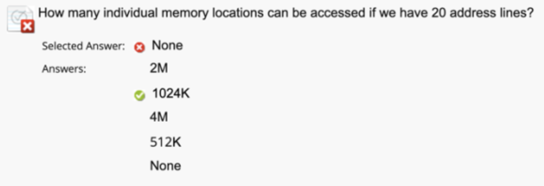 Solved How many individual memory locations can be accessed | Chegg.com