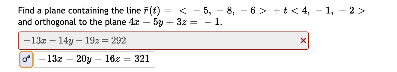 Solved Find a plane containing the line | Chegg.com