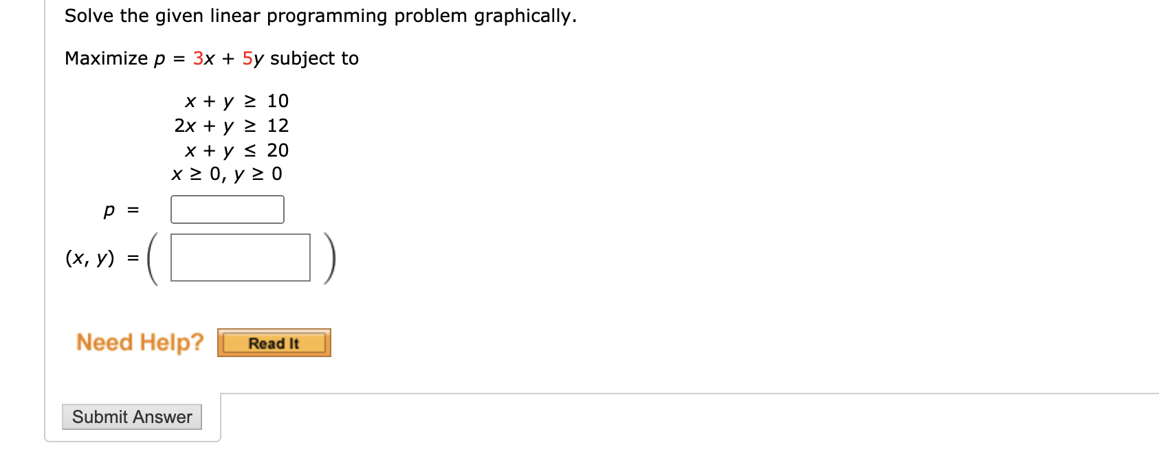 Solved Solve the given linear programming problem | Chegg.com