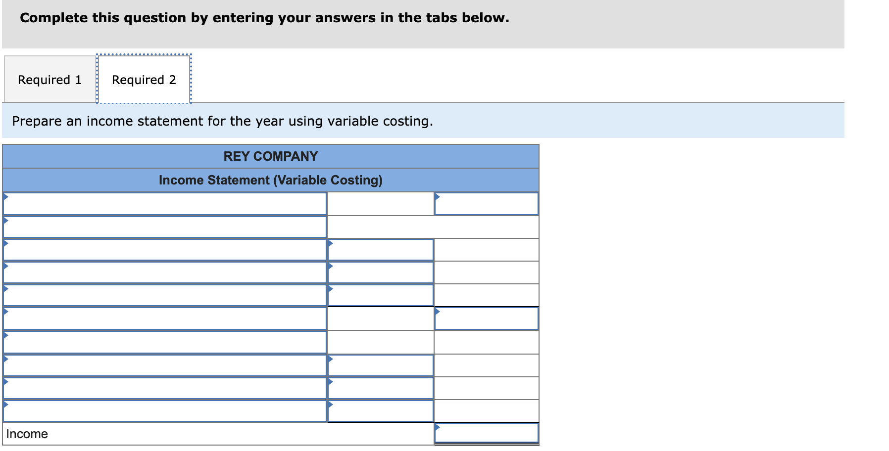 Solved 1 Prepare An Income Statement For The Year Using