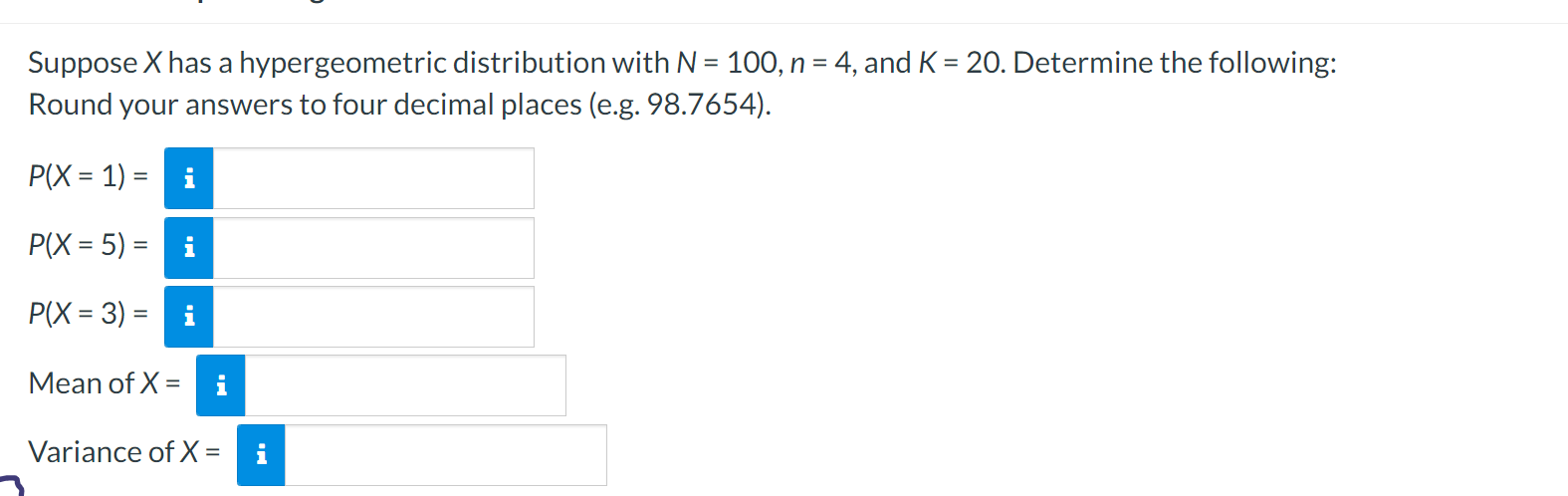 Solved Suppose X Has A Hypergeometric Distribution With