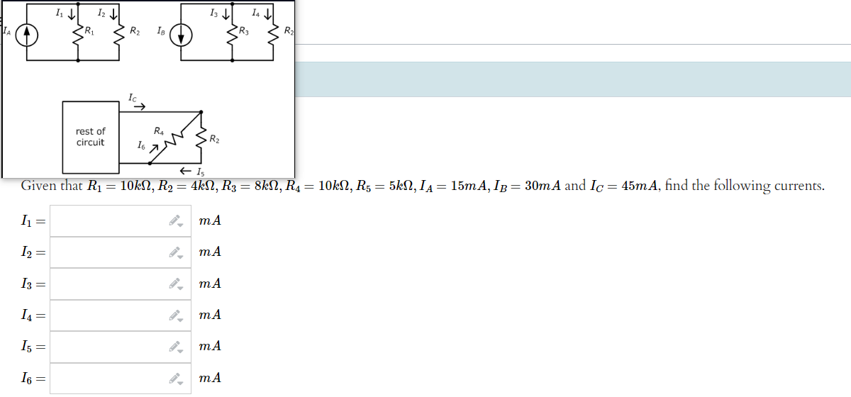 Solved Given that R1=10kΩ,R2=4kΩ,R3=8kΩ,R4=10kΩ,R5=5kΩ,IA=15 | Chegg.com