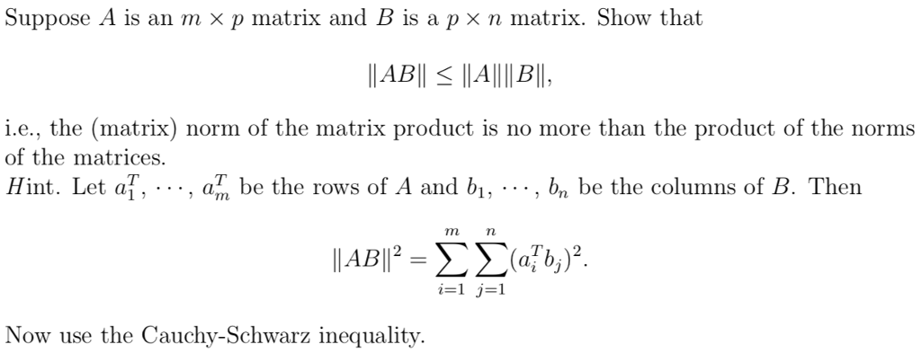 Solved Suppose A is an m x p matrix and B is apx n matrix. | Chegg.com