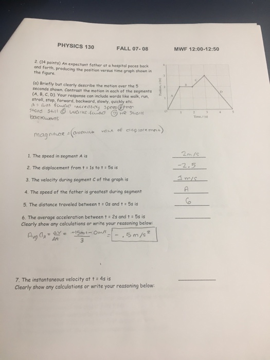 Solved PHYSICS 130 FALL 07-08 MWF 12:00-12:50 2. (14 points) | Chegg.com