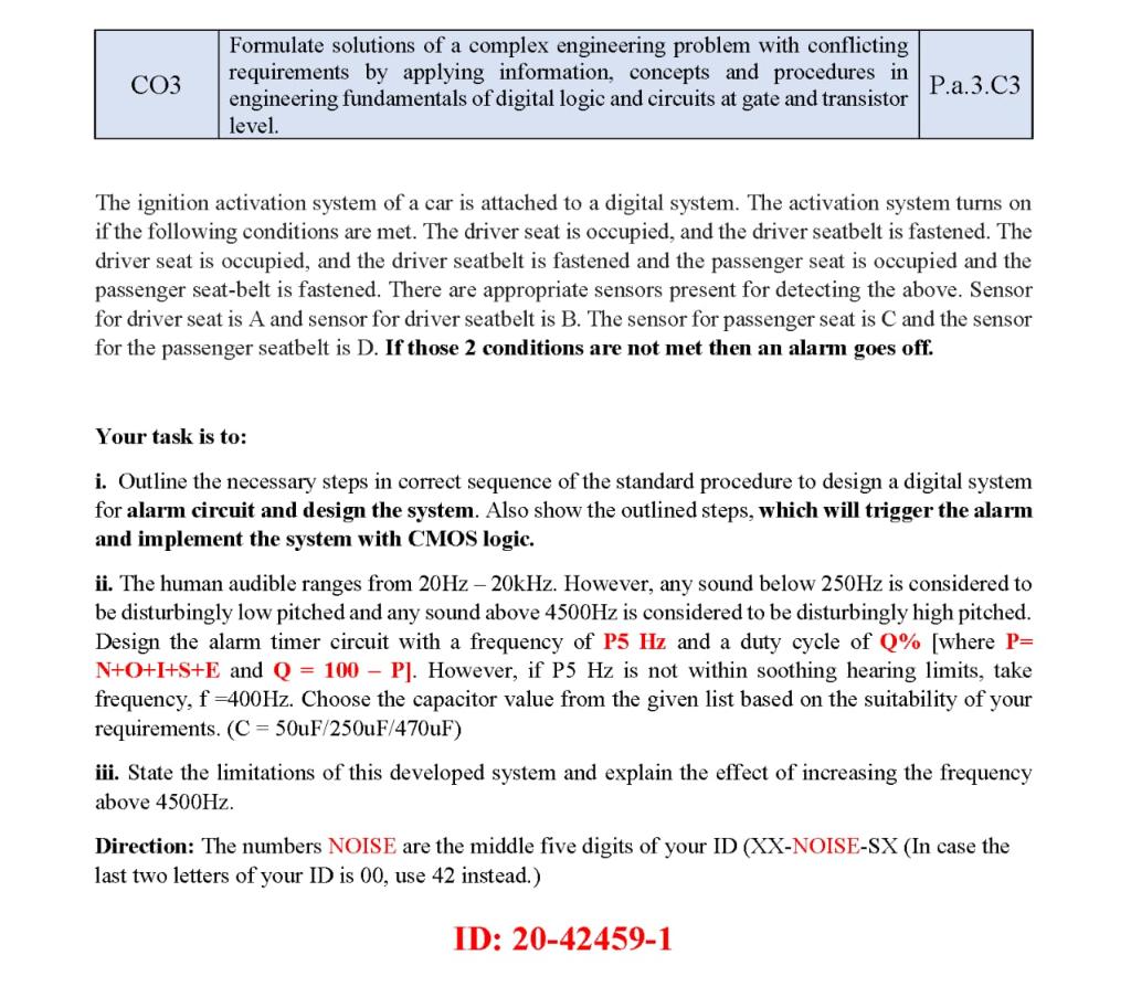 Solved CO3 Formulate solutions of a complex engineering | Chegg.com