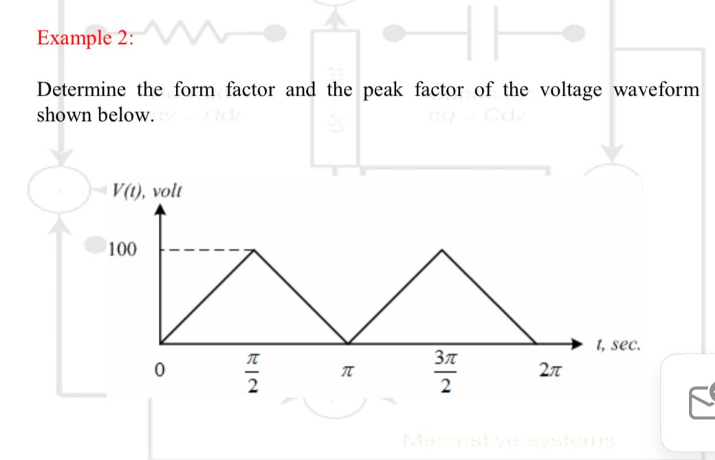 Solved Example 2:Determine the form factor and the peak | Chegg.com