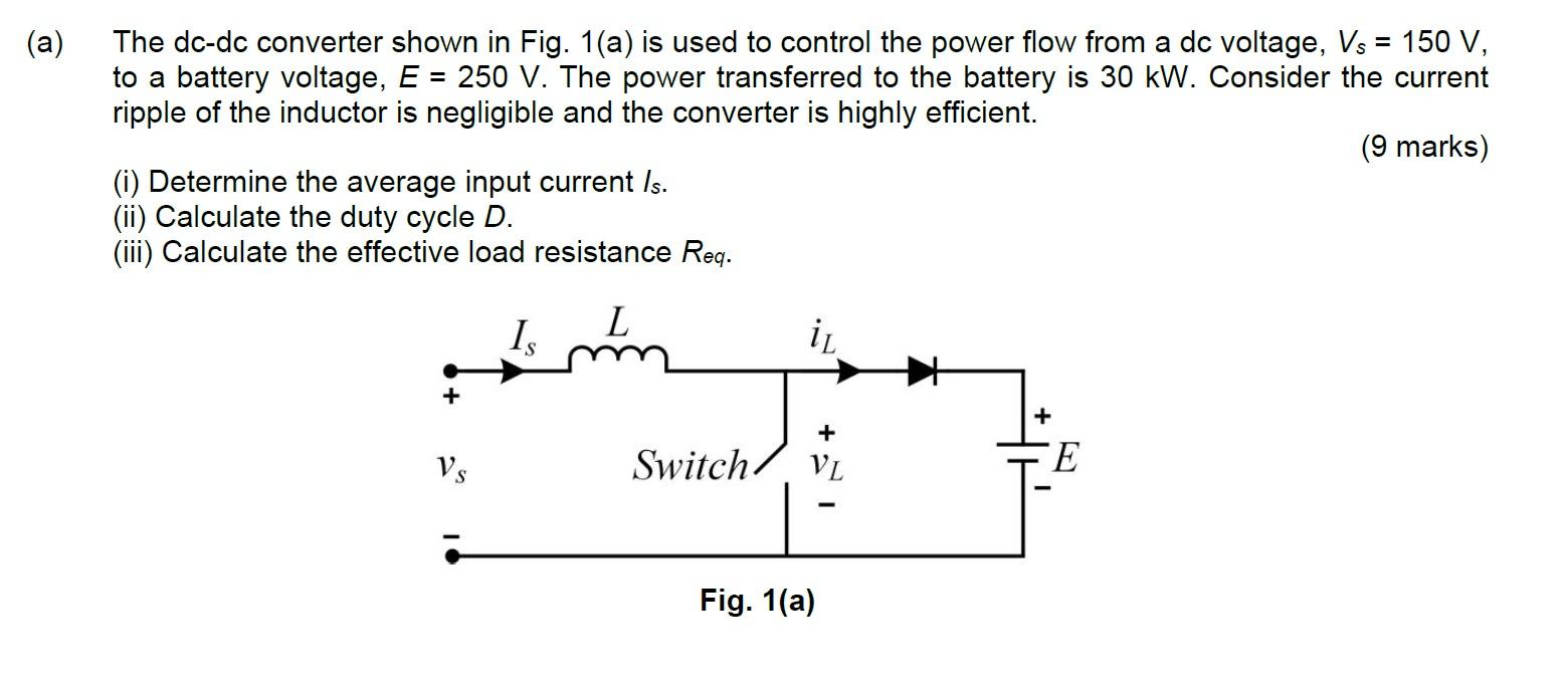 Solved (a) The dc-dc converter shown in Fig. 1(a) is used to | Chegg.com