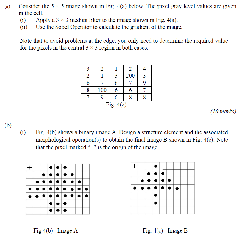 Solved (a) Consider the 5 × 5 image shown in Fig. 4(a) | Chegg.com
