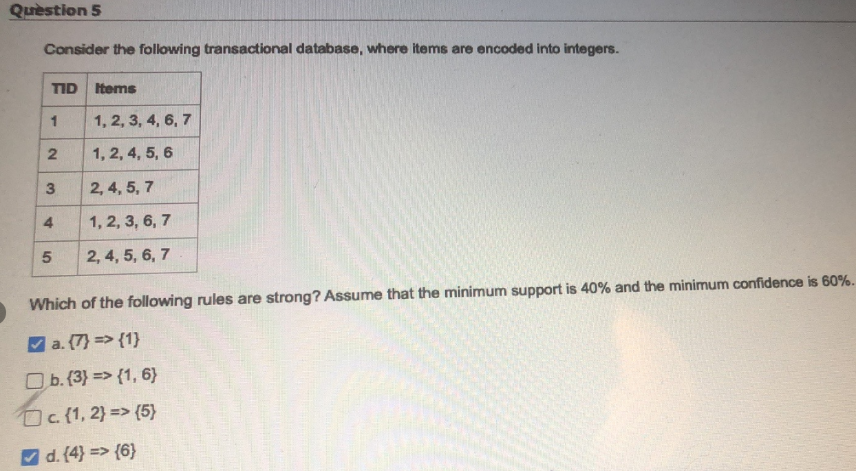 Solved Consider the following transactional database, where | Chegg.com