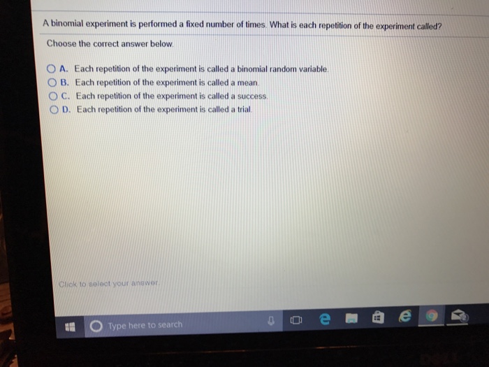 Solved A binomial experiment is performed a fixed number of | Chegg.com