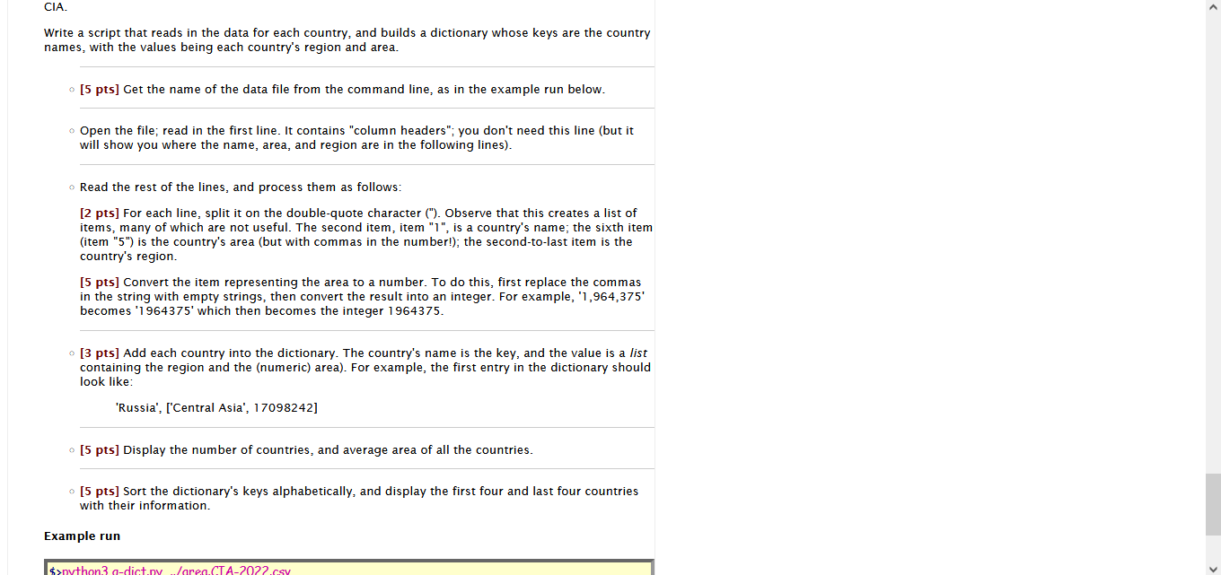File Access, String Processing (25 points total.) | Chegg.com