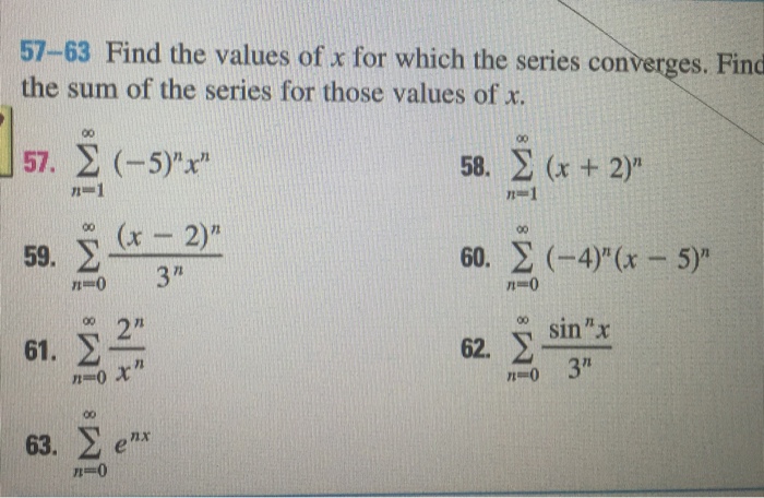Solved Find the values of x for which the series converges. | Chegg.com