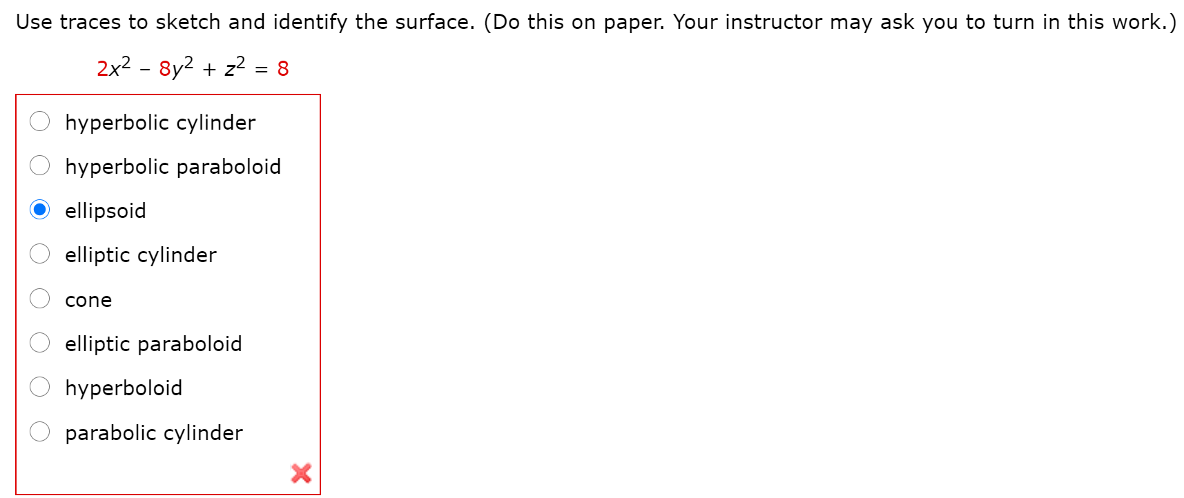 Solved Use traces to sketch and identify the surface. (Do | Chegg.com