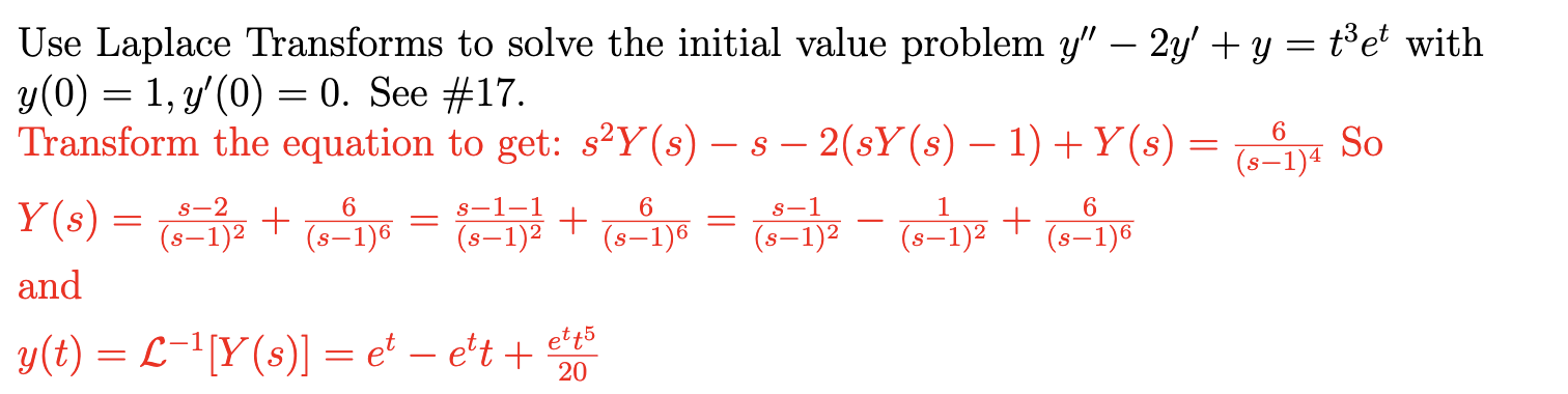 Solved Use Laplace Transforms to solve the initial value | Chegg.com