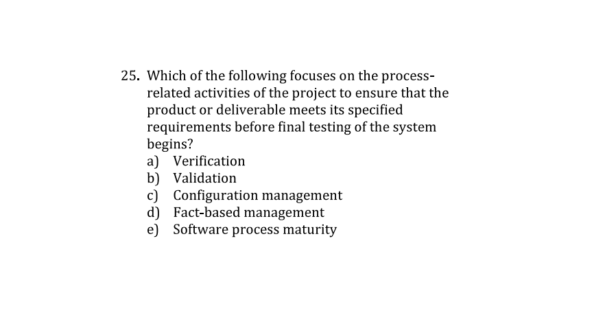 Solved Which of the following focuses on the process-related | Chegg.com